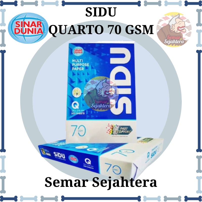 Jual [RIM] KERTAS HVS SIDU QUARTO / KWARTO 70 GSM SINAR DUNIA KERTAS ...