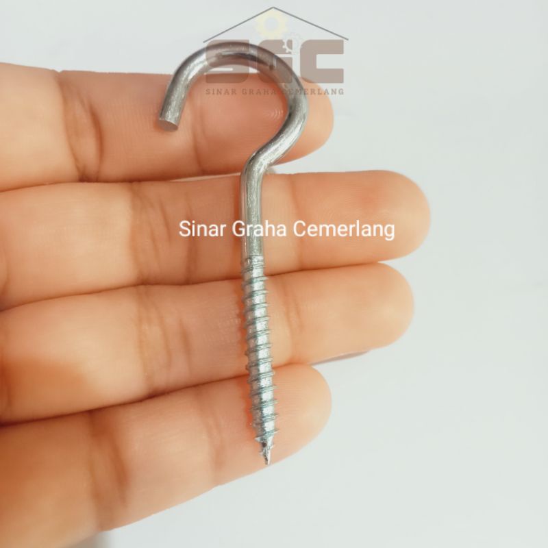 Jual Sekrup burung kapstok skrup tanda tanya 6 cm | Shopee Indonesia