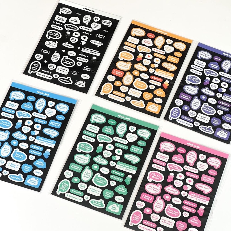 Jual [kstuffind] Stiker Tulis Dialog Bahasa Inggris Warna Warni Sticker ...