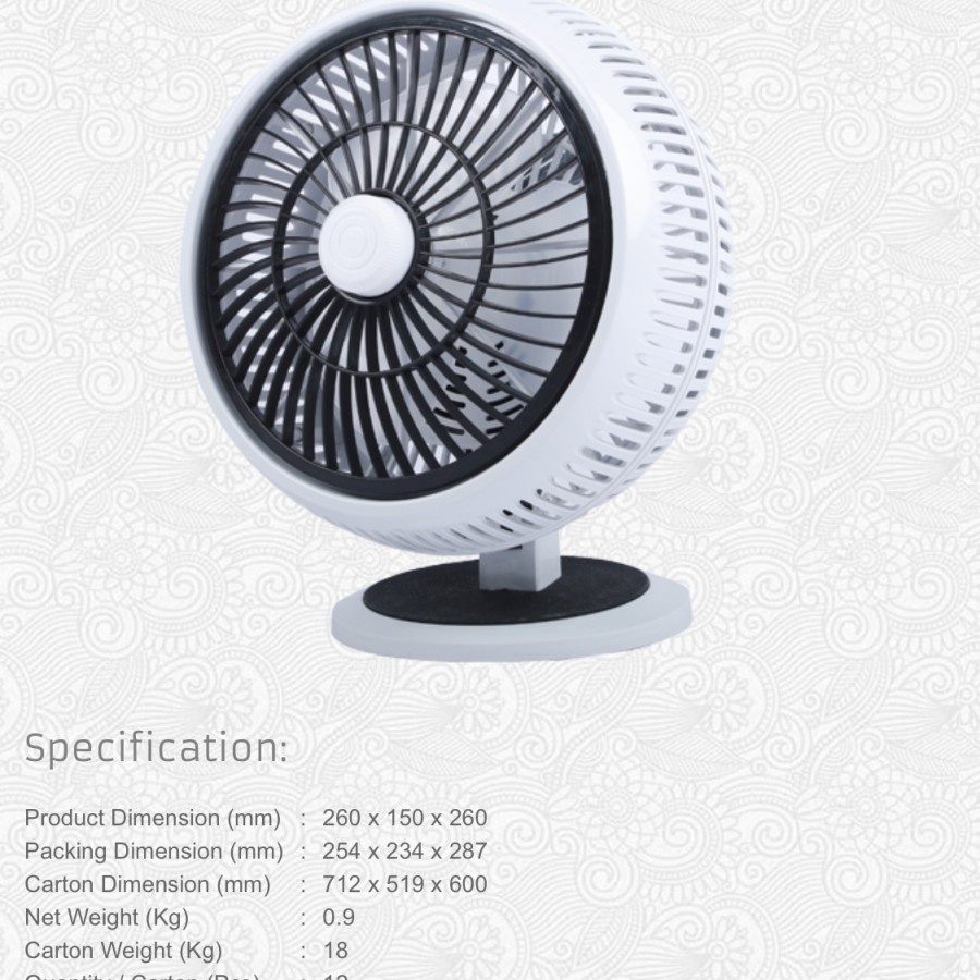 Jual NIKO Desk Fan NKD 906A Kipas Angin Meja 9 Inch | Shopee Indonesia