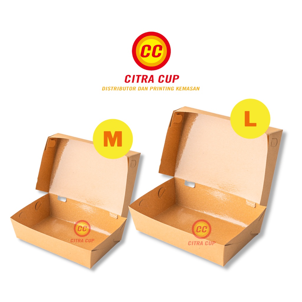 Jual PAPER LUNCH BOX BAHAN KRAFT FULL LAMINASI SIZE M & L - LUNCHBOX KERTAS | Shopee Indonesia