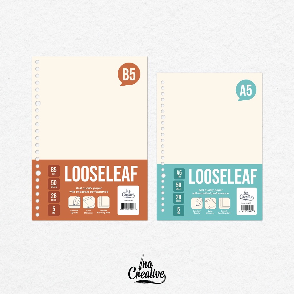 Jual Ina Creative Looseleaf Polos| Isian Binder B5/A5 Bookpaper 70GSM ...