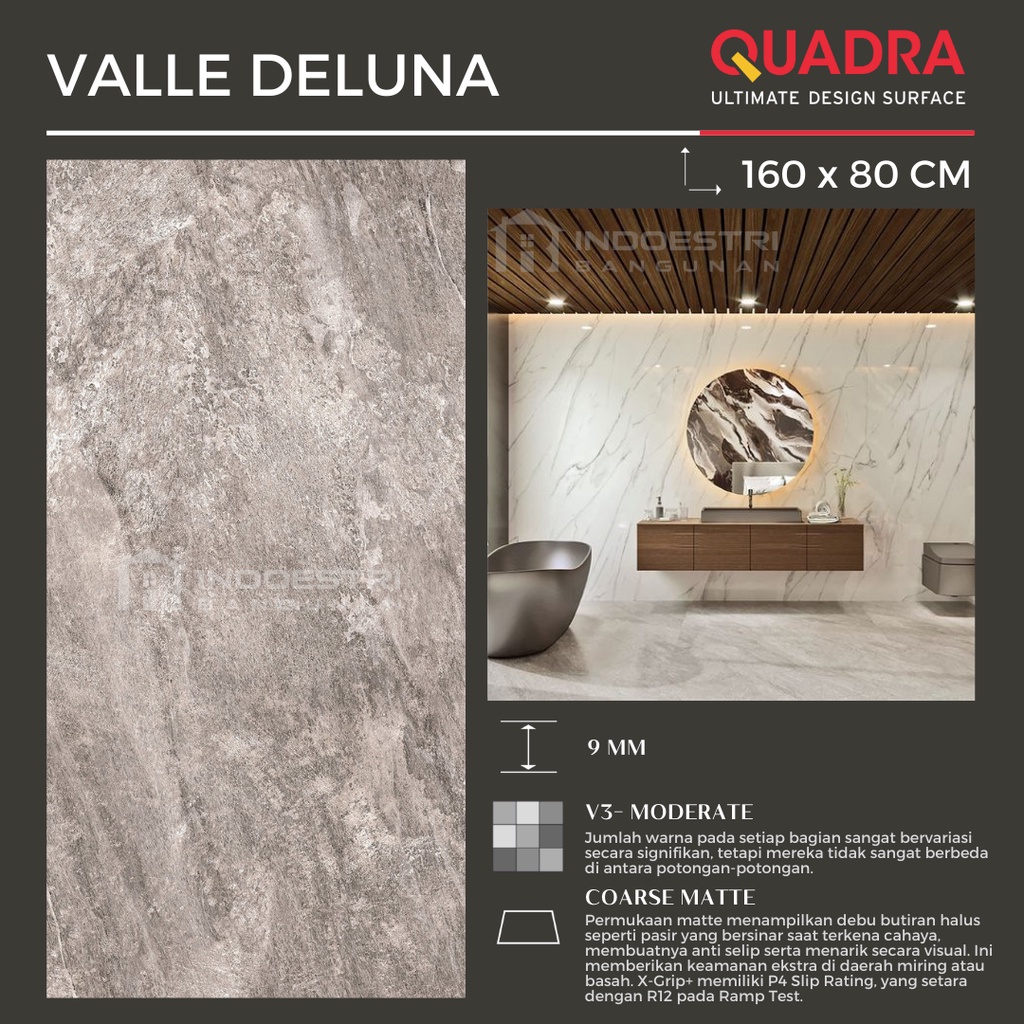 Jual Granit Quadra Valle Deluna 160 x 80cm (1 dus / 2,56m2) Luxurious ...