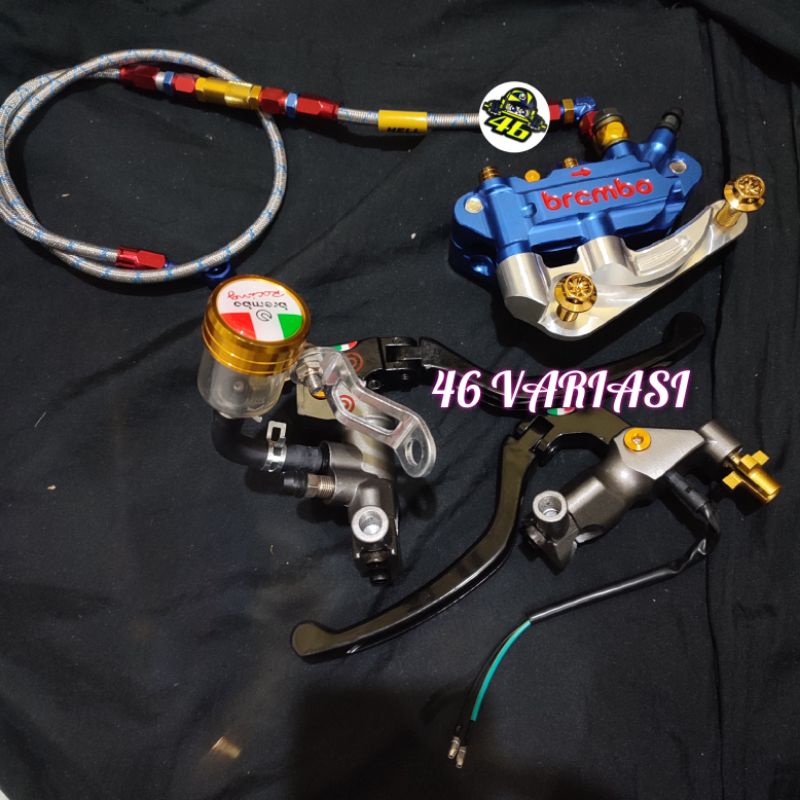 Jual PAKET KALIPER MONOBLOK 4 PISTON + BREKET YAMAHA MIO, FINO CARBU, JUPITER MX, JUPITER Z1 ...