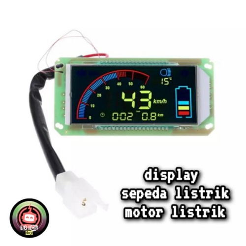 Jual display speedometer sepeda listrik motor listrik indikator baterai ...