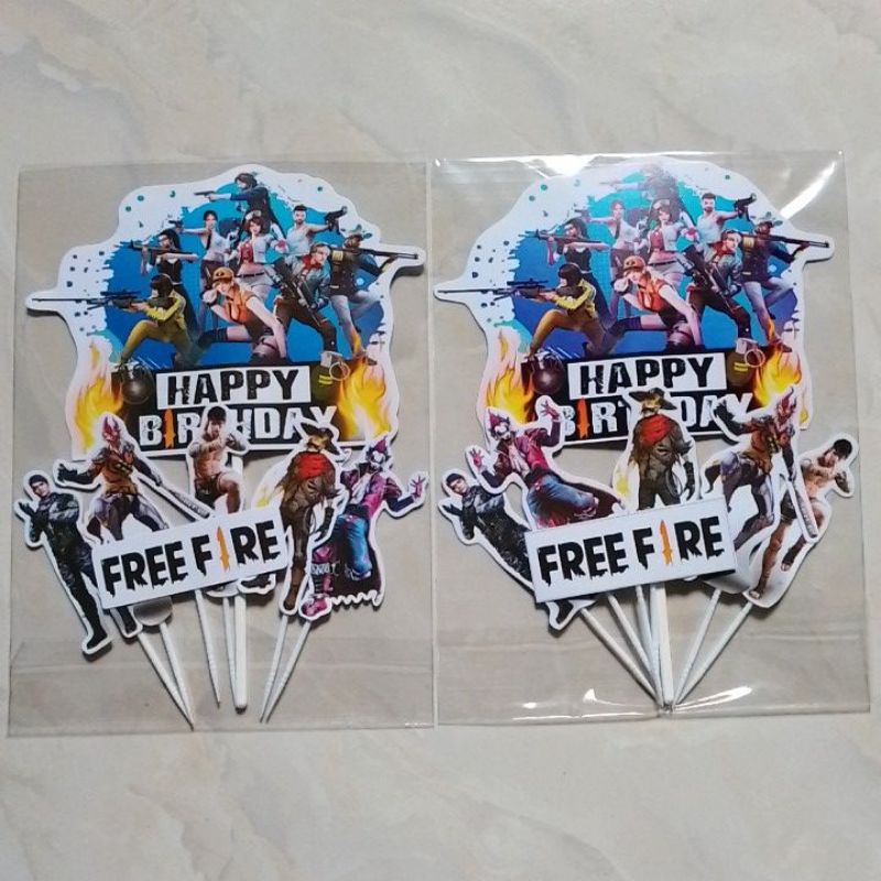 Jual Topper ulang tahun/hiasan kue ultah FREE FIRE | Shopee Indonesia