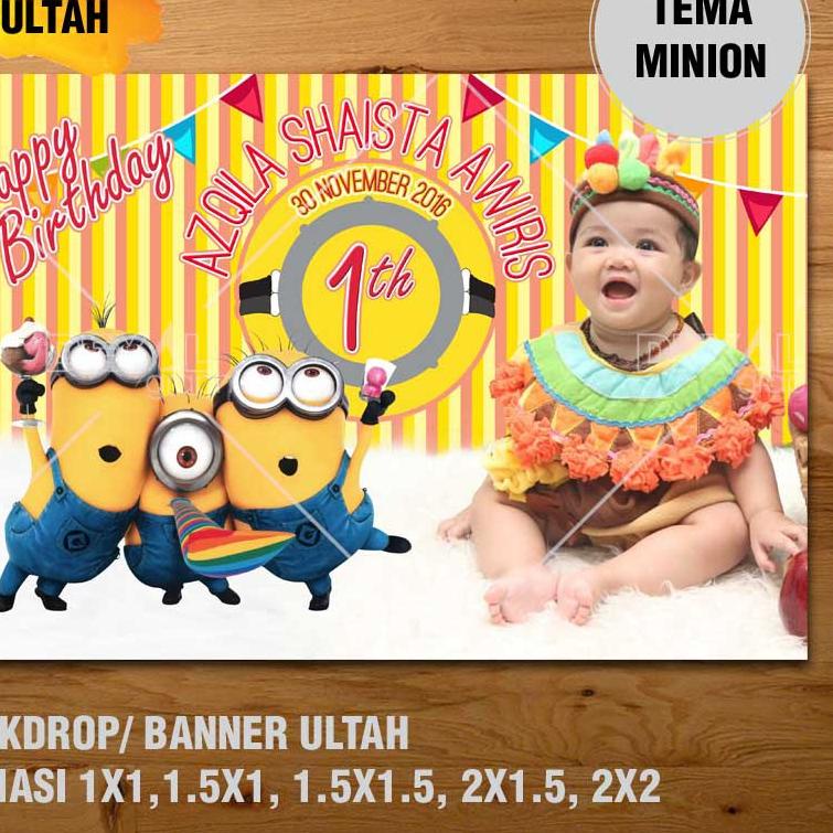 Jual MINION BANNER/ BACKDROP/ SPANDUK ULANG TAHUN UL-TAH | Shopee Indonesia