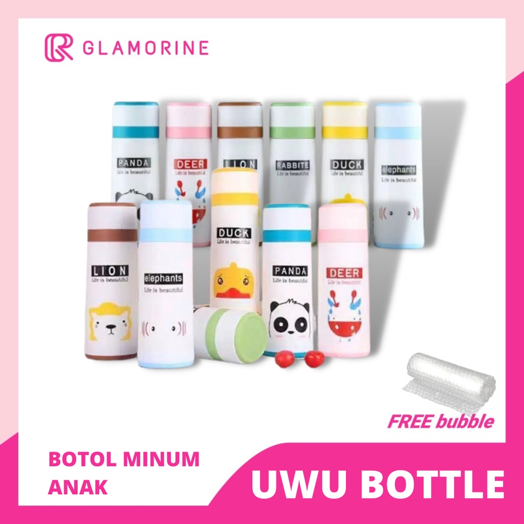 Jual Botol Minum Kaca Animal Sun Glass Putih / Botol Animal Putih ...