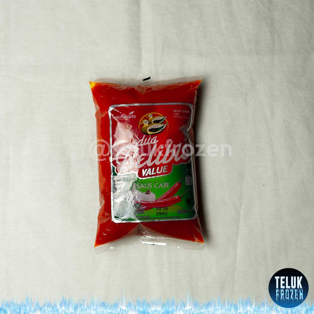 Jual dua belibis saus cabe value 1kg saos bantal pedas pouch chili ...