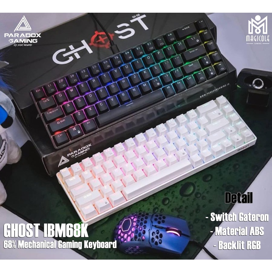 Jual Paradox Gaming GHOST IBM68K Black Mechanical Gaming Keyboard ...