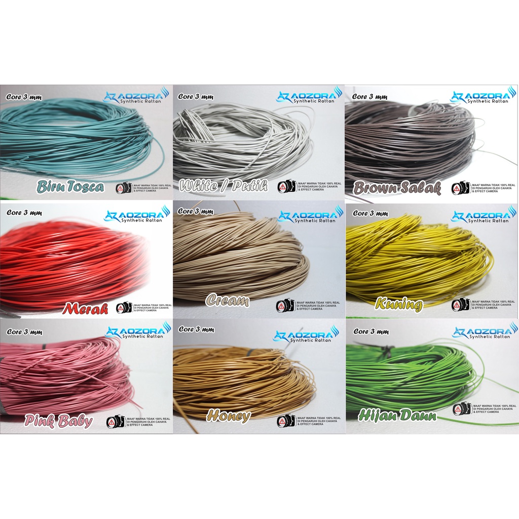 Jual Bahan Rotan Sintetis Core Bulat 3 mm | Shopee Indonesia