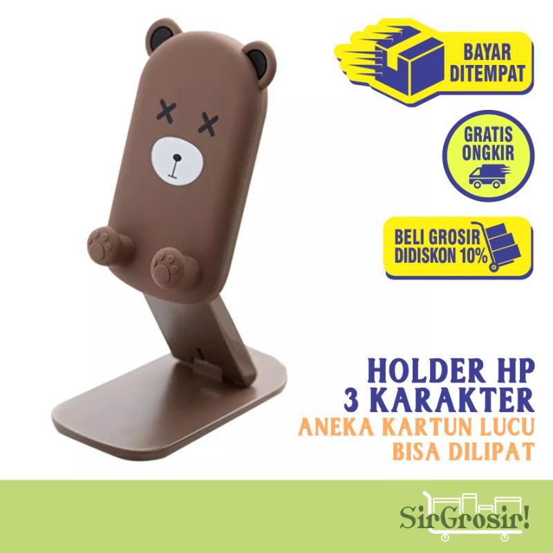 Jual CUTE CARTOON PHONE HOLDER - Tripod Stand Lipat HP Penyangga ...