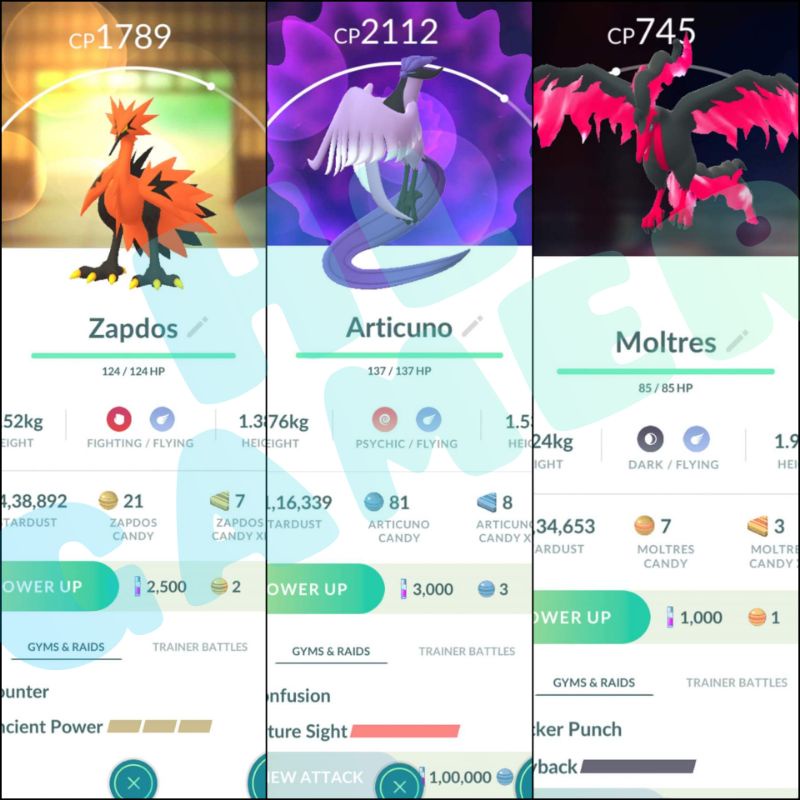 Jual TRIO BIRD LEGENDARY GALAR POKEMON GO | Shopee Indonesia