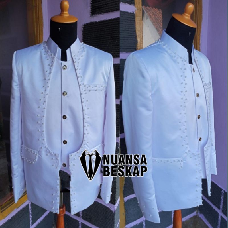 Jual Beskap pengantin basofi mutiara/akad/bekap sunda | Shopee Indonesia