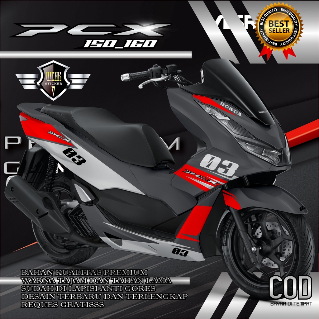 Jual DECAL STICKER PCX BLACK 150_160 Desain ROAD RACE, GP | Shopee ...