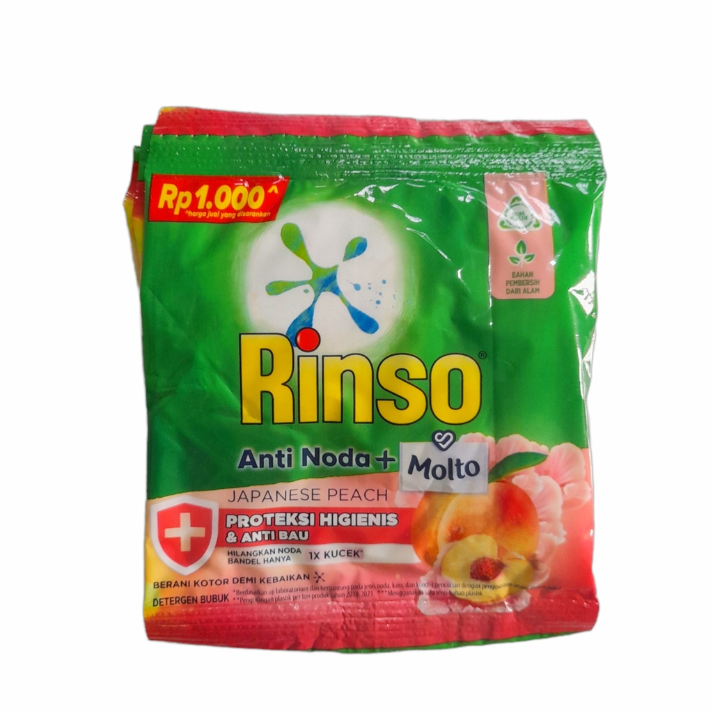 Jual RINSO Molto 44gr Renceng Isi 6 Sachet - Detergen Bubuk | Shopee ...