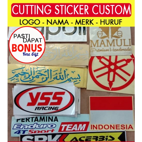 Jual CUTTING STICKER CUSTOM LOGO-NAMA-MERK - STIKER TUMPUK - STICKER ...
