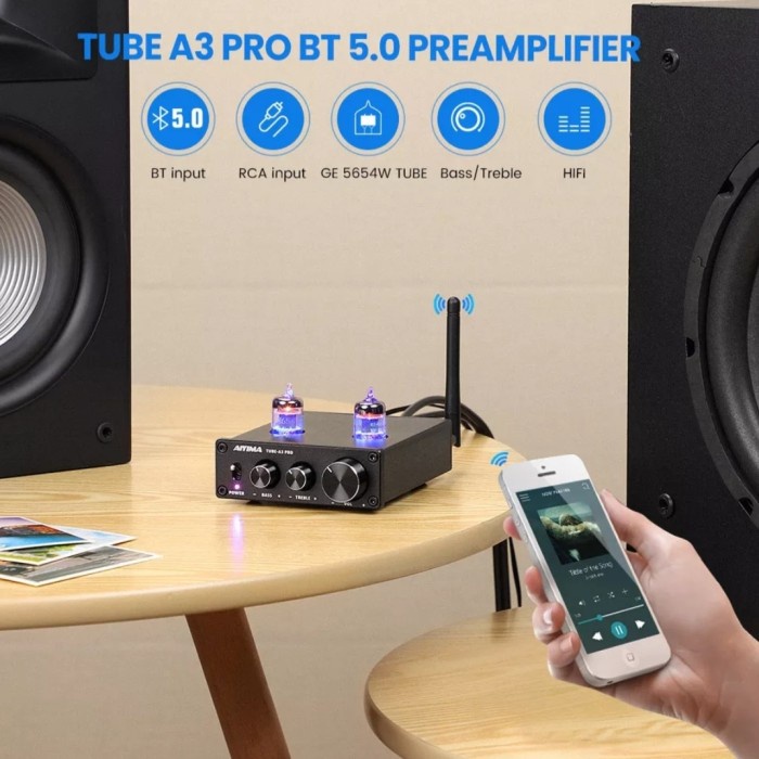 Jual aiyima tube-a3 pro bluetooth 5.0 tube preamp w bass & treble aux ...