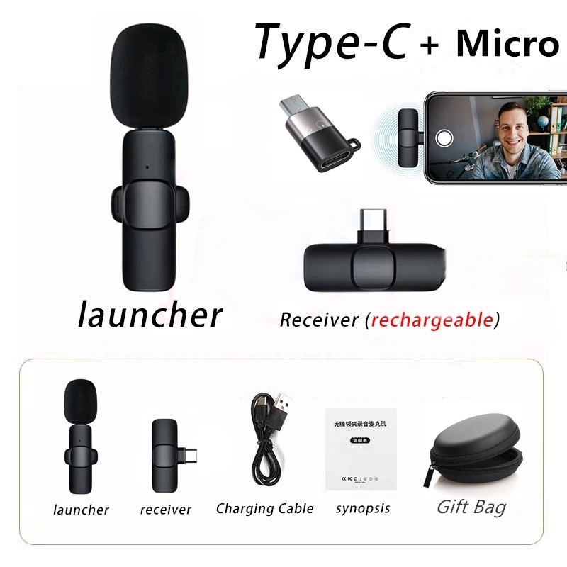 Jual Topspot Mikrofon Nirkabel Lavalier Mic Portabel Audio Video ...