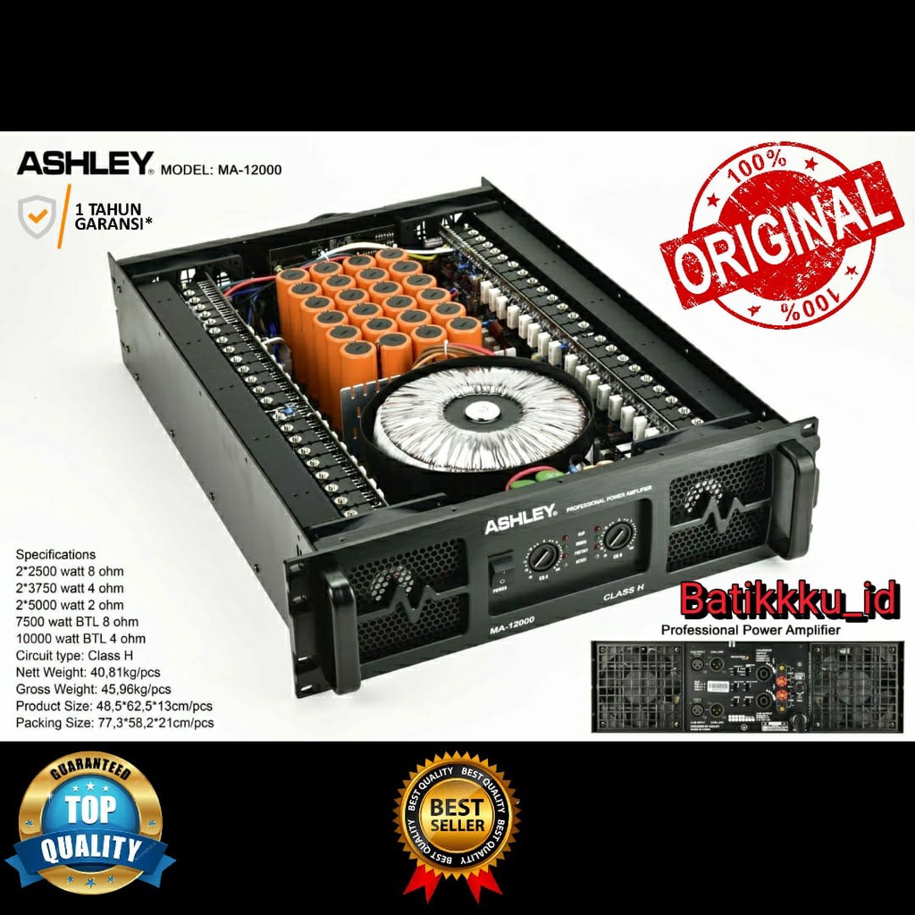 Jual Power ASHLEY MA 12000 MA12000 ORIGINAL CLASS H AMPLIFIER LAPANGAN ...