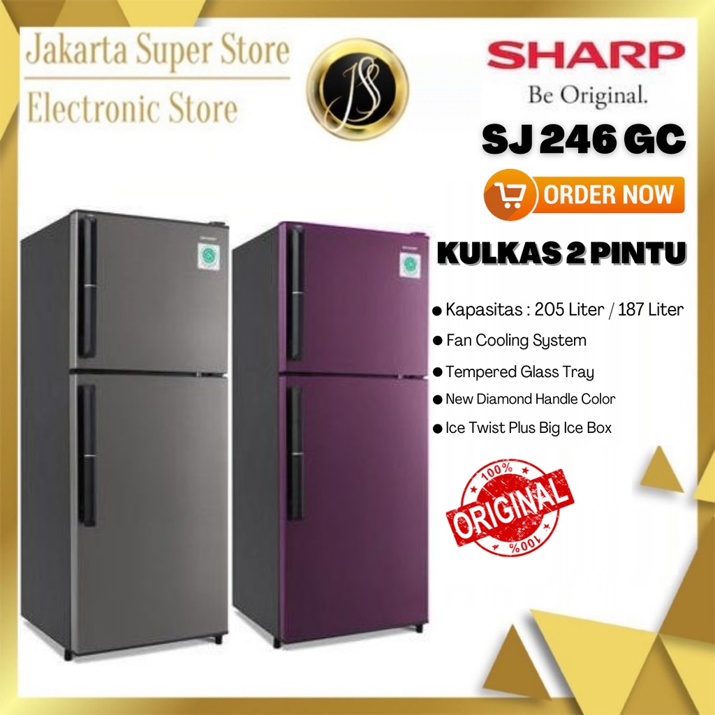 Jual SHARP KULKAS 2 PINTU SJ-246GC-SR/SD SERIES | Shopee Indonesia