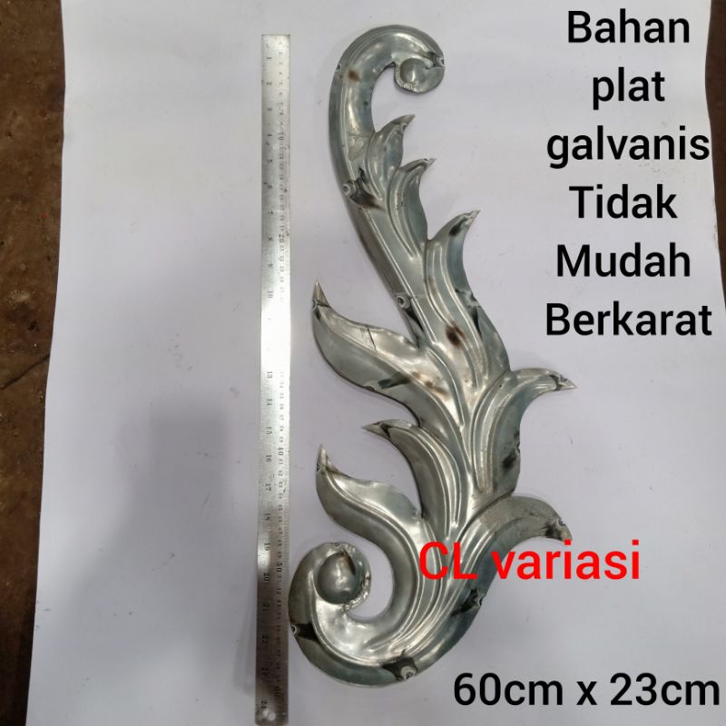 Jual daun panjang plat besi 2muka ornamen pagar besi wajik mahkota ...