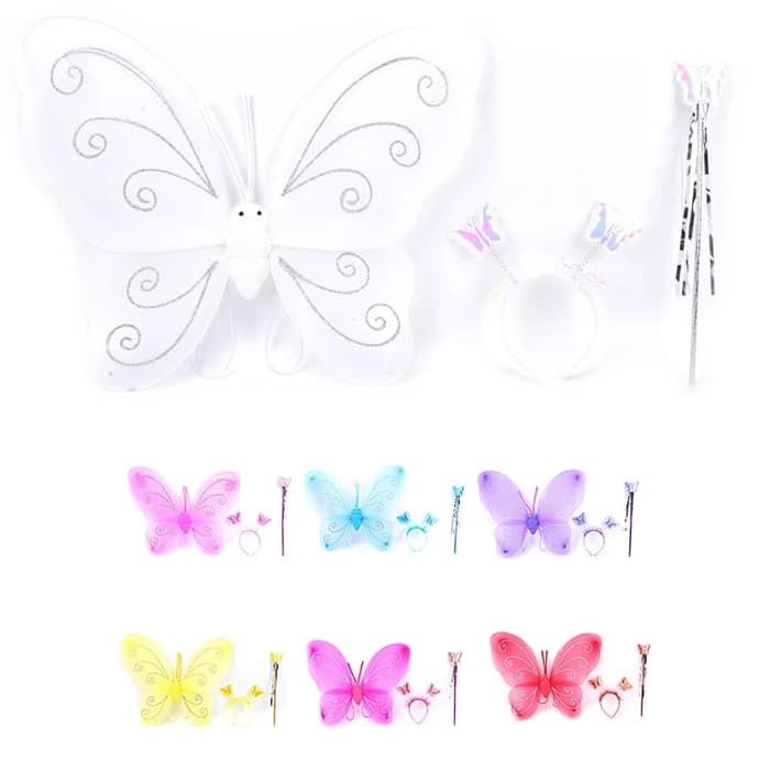 Jual MAINAN ANAK SAYAP PERI KUPU-KUPU/1 SET SAYAP TONGKAT BANDO PERI ...