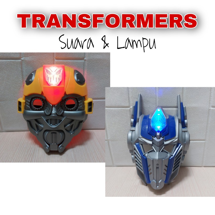 Jual Mainan Topeng Bumblebee Optimus Transformer Lampu Suara | Shopee ...