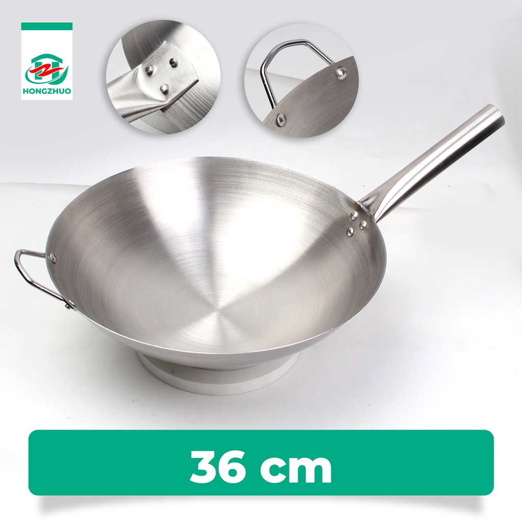 Jual Hongzhuo Wajan Goreng dengan Gagang Stainless Steel Anti Panas Dan Ada Gagang | Shopee ...