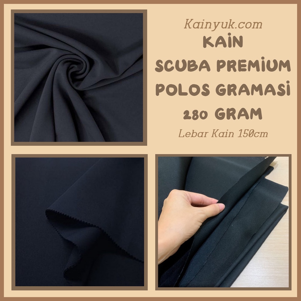 Jual KAIN SCUBA POLOS PREMIUM Gramasi 280gram Lebar 165cm - MURAH ...