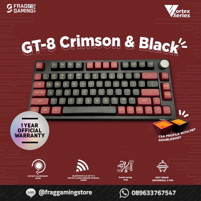 Jual tanui.stor - Vortex GT8 Vortexseries Crimson Black Red Wireless ...