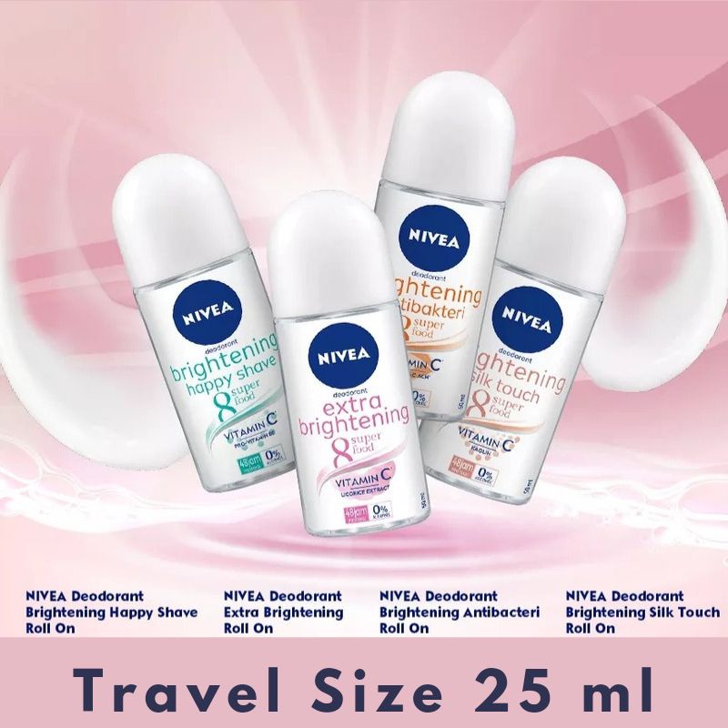 Jual Deodorant Nivea 25 ml (extra whitening, invisible, pearl beauty ...