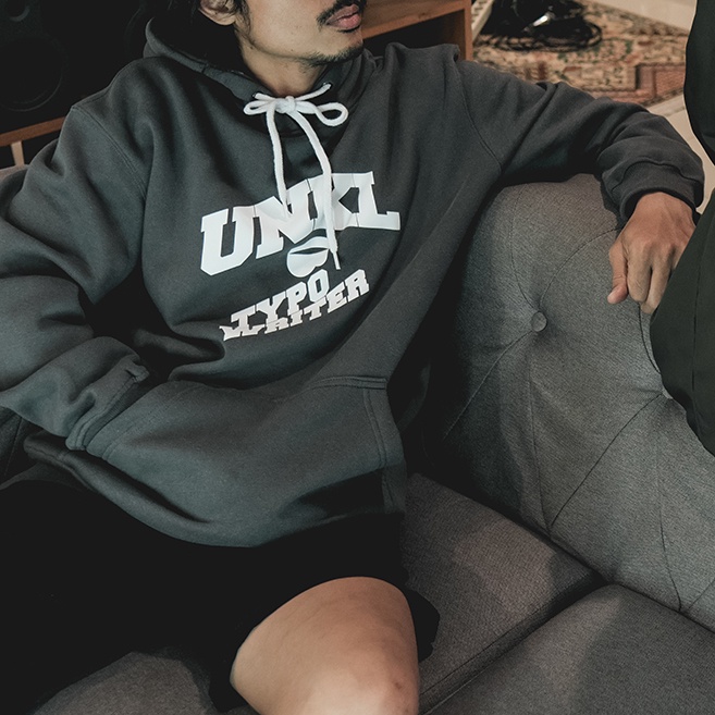 Jual UNKL347 Jacket Hoodie Warna Hijau Tua Bahan Fleece TYPO Grey ...