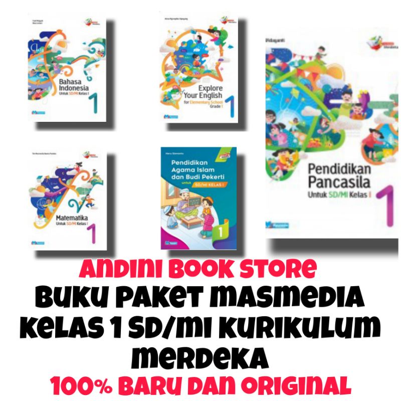 Jual BUKU PAKET MASMEDIA KELAS 1 SD/MI KURIKULUM MERDEKA | Shopee Indonesia