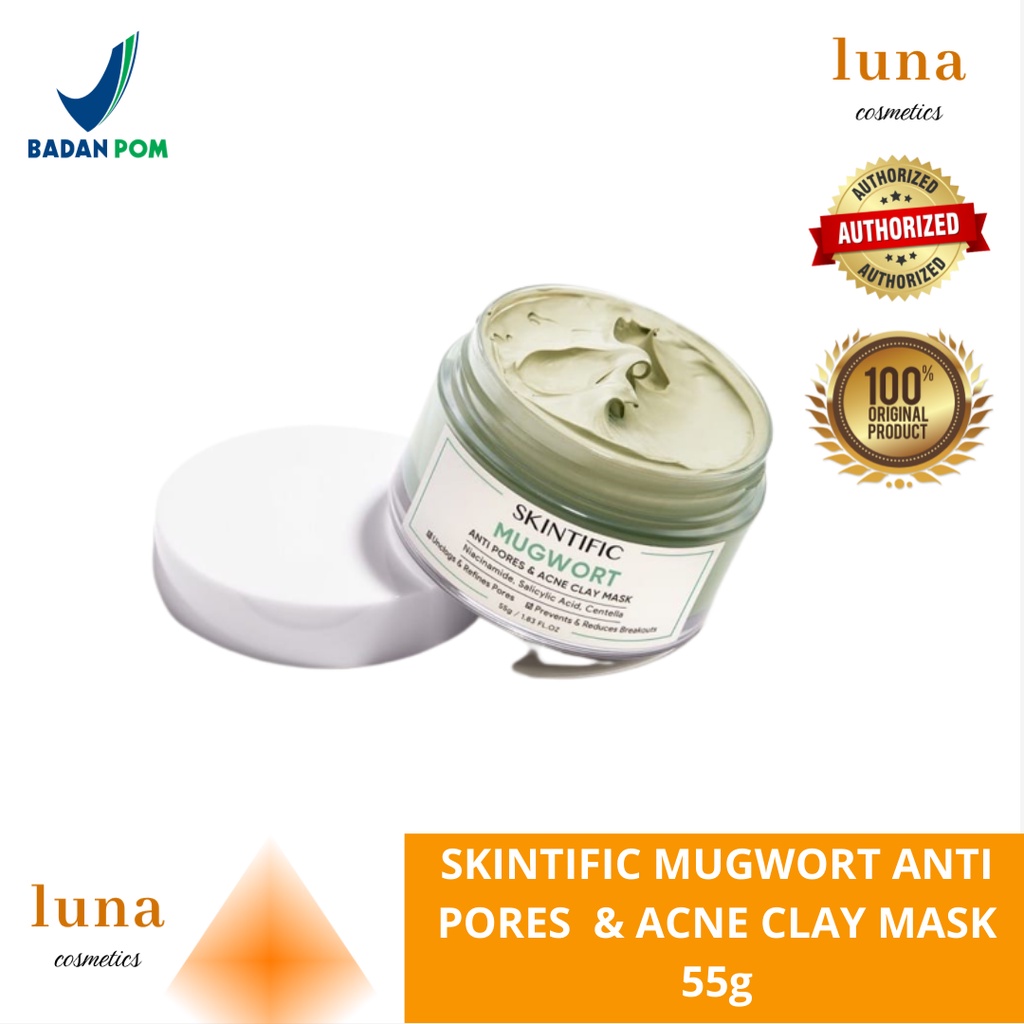 Jual SKINTIFIC - Mugwort Anti Pores & Acne Clay Mask 55G | Shopee Indonesia