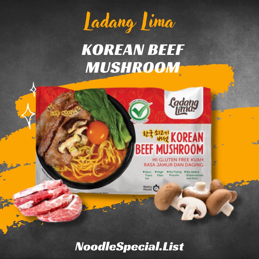 Jual Ladang Lima Korean Beef Mushroom Mie Korea Kuah Gluten Free Mi ...
