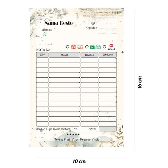 Jual NOTA CUSTOM MAKANAN FULL COLOR | Shopee Indonesia