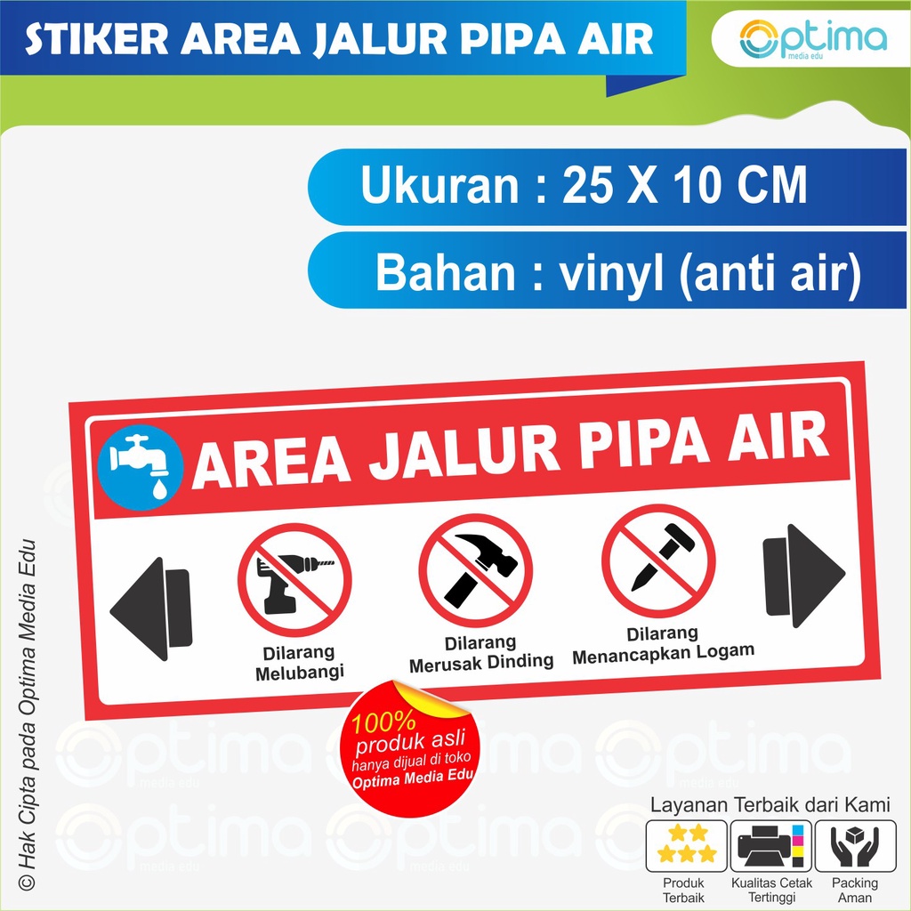 Jual STIKER PERINGATAN JALUR KABEL LISTRIK DAN JALUR PIPA AIR | Shopee ...