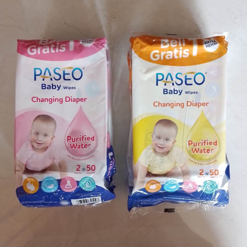 Jual {BELI 1 GRATIS 1} Paseo Baby Wipes Changing Diaper Purified Water ...