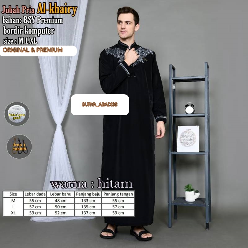 Jual Gamis Bordir Pria Dewasa AL-KHAIRY NEW Premium / Jubah Muslim Gamis Laki-Laki / Gamis Pria ...