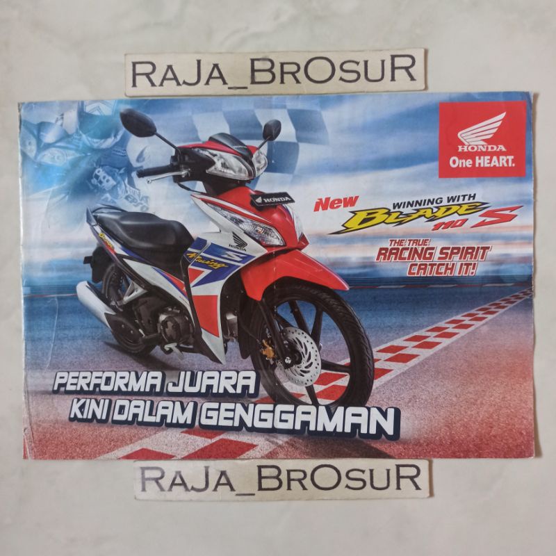 Jual Poster brosur katalog leaflet Honda New Blade 110S Blade 110 S ...
