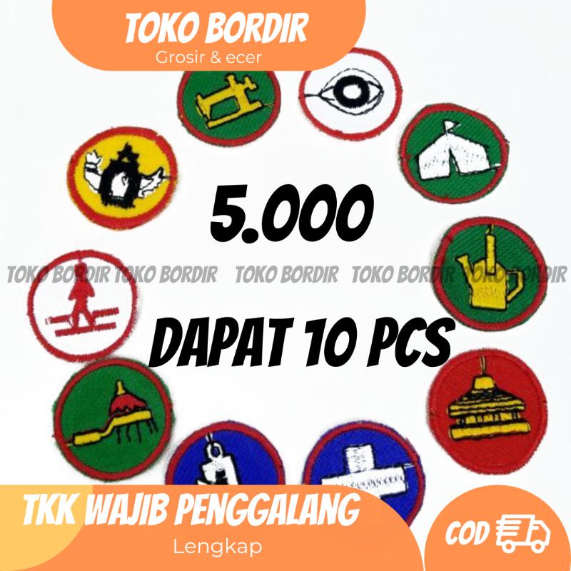 Jual Tkk wajib penggalang / SMP ( bordir ) 1 paket 10 pcs | Shopee Indonesia