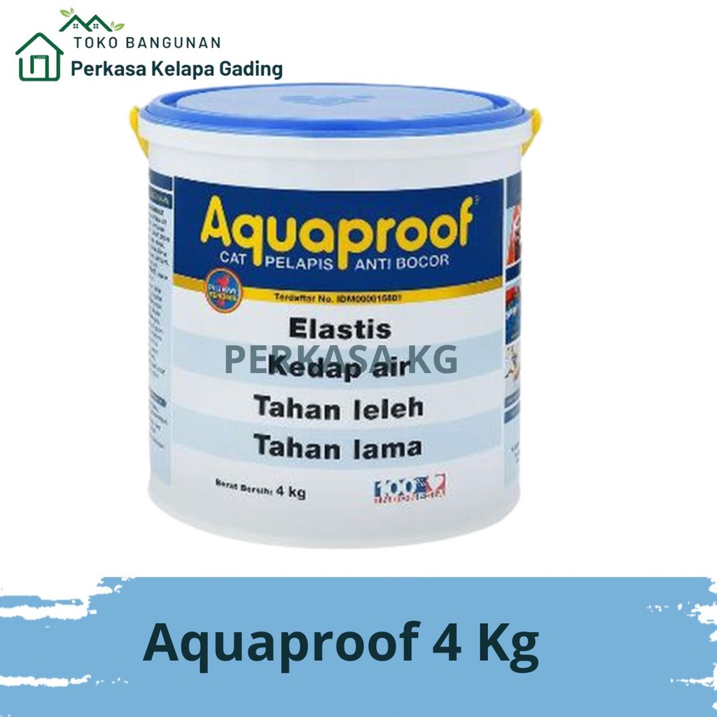 Jual Aquaproof Waterproofing 4 KG Galon Warna Abu, Cream, Hitam, Putih ...