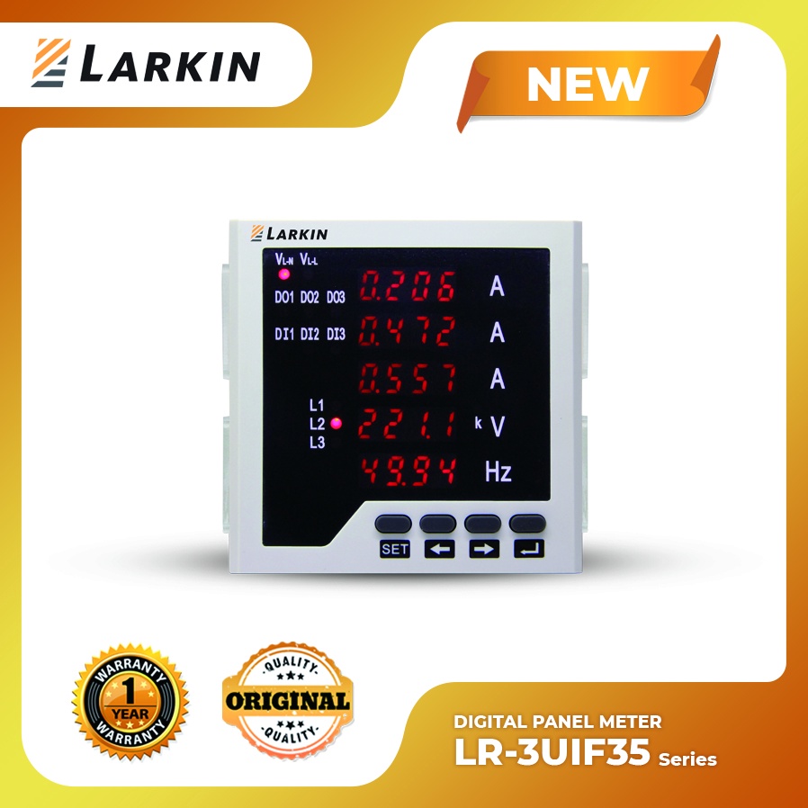 Jual Digital Multimeter Multi Meter A V Hz 3 Phase Panel Larkin LR-3UIF35 | Shopee Indonesia