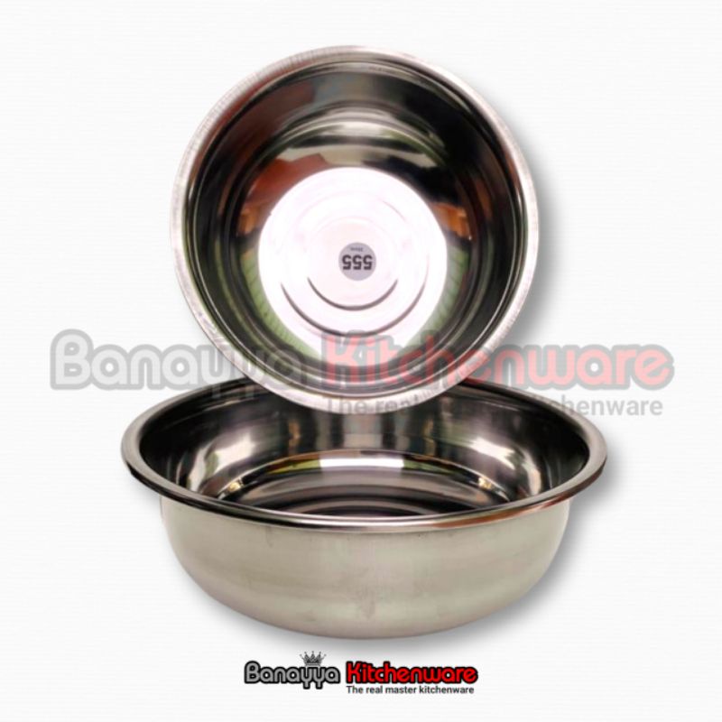 Jual Baskom stainless tebal 555 ukuran 30 32 34 36 38 40 | Shopee Indonesia