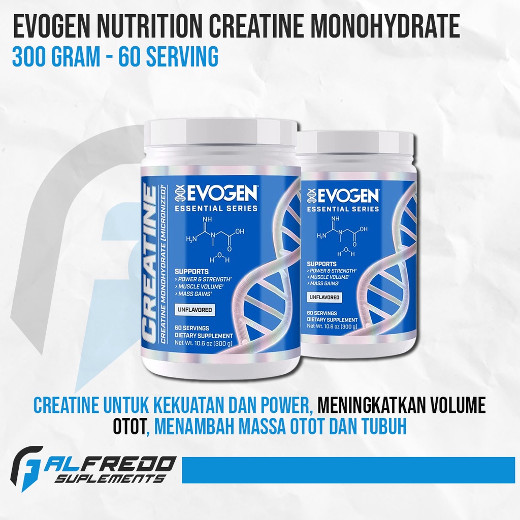 Jual EVOGEN Creatine Monohydrate 60 Serving 300 Gram Suplemen Otot | Shopee Indonesia