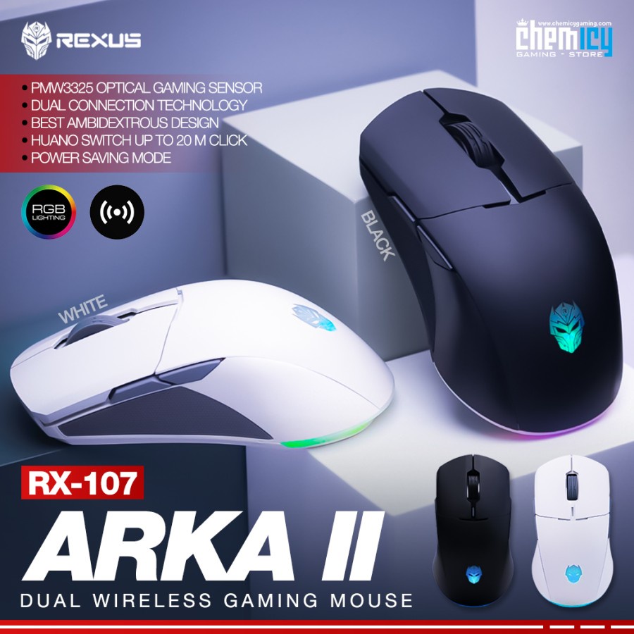Jual Rexus Arka II / Arka 2 RX-107 Wireless Dual Connection Gaming Mouse | Shopee Indonesia