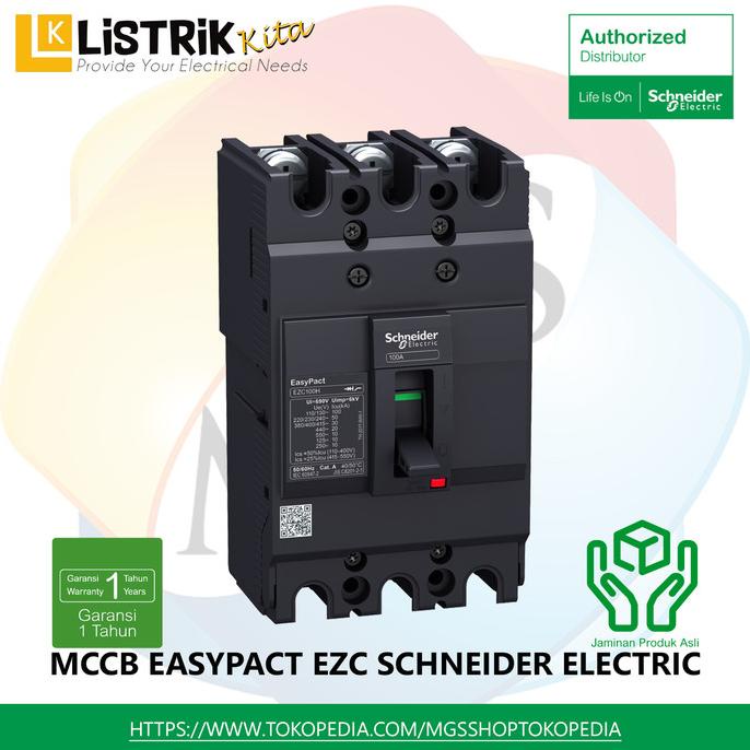 Jual MCCB 3P/3T 100A EZC100F 10kA SCHNEIDER ELECTRIC - EZC100F3100 ready shipping | Shopee Indonesia