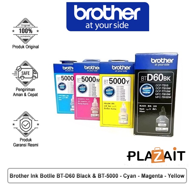 Jual Brother Ink Botlle BT-D60 Black & BT-5000 - Cyan - Magenta ...
