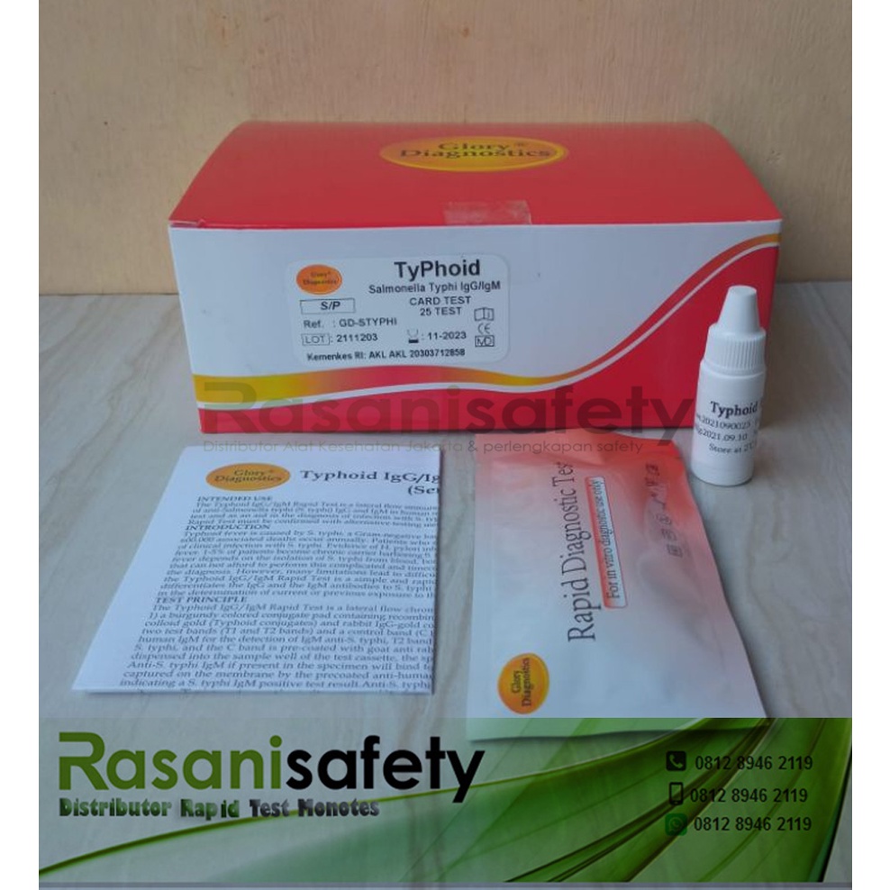 Jual Glory Salmonela Igg/Igm Typhoid Test Device Isi 25 Alat Tes ...